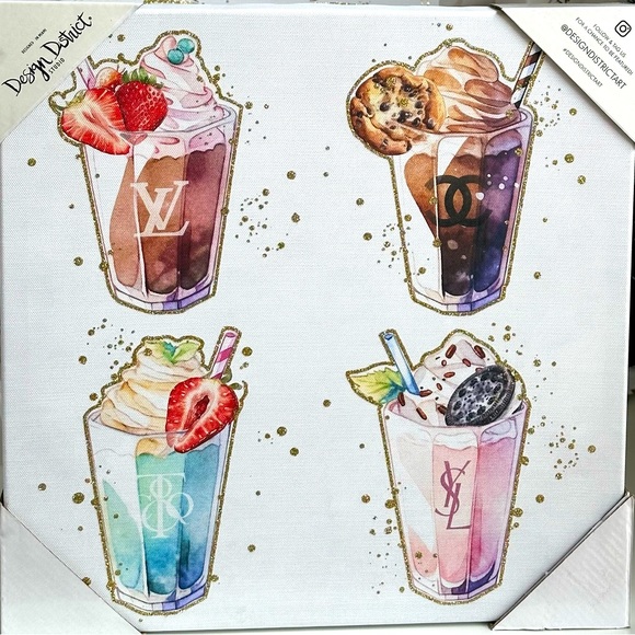 Oliver Gal | Wall Decor | Lv Chanel Tiffany Ysl Milk Shake Art | Poshmark